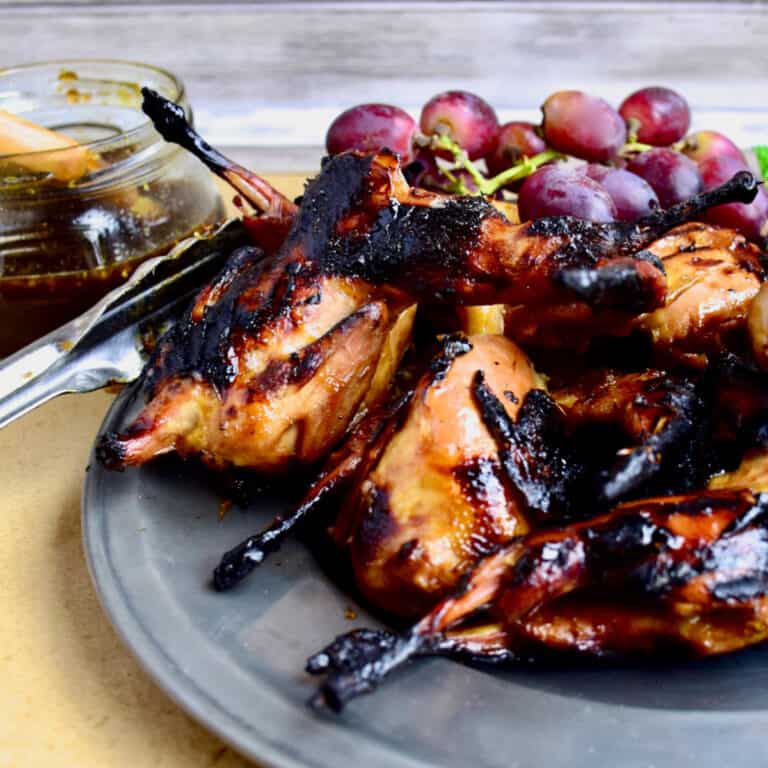 Grilled Quail with Pomegranate and Orange Glaze | LindySez